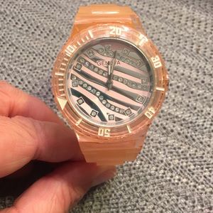 Geneva | Accessories | Geneva Silicone Peach Color Womens Fashion Watch ...